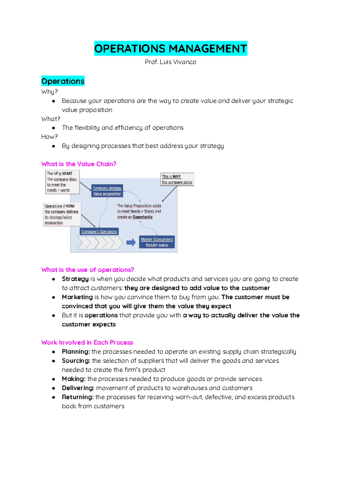 Operations Management (OM) Midterm Study Notes on TQM & Design - Studocu
