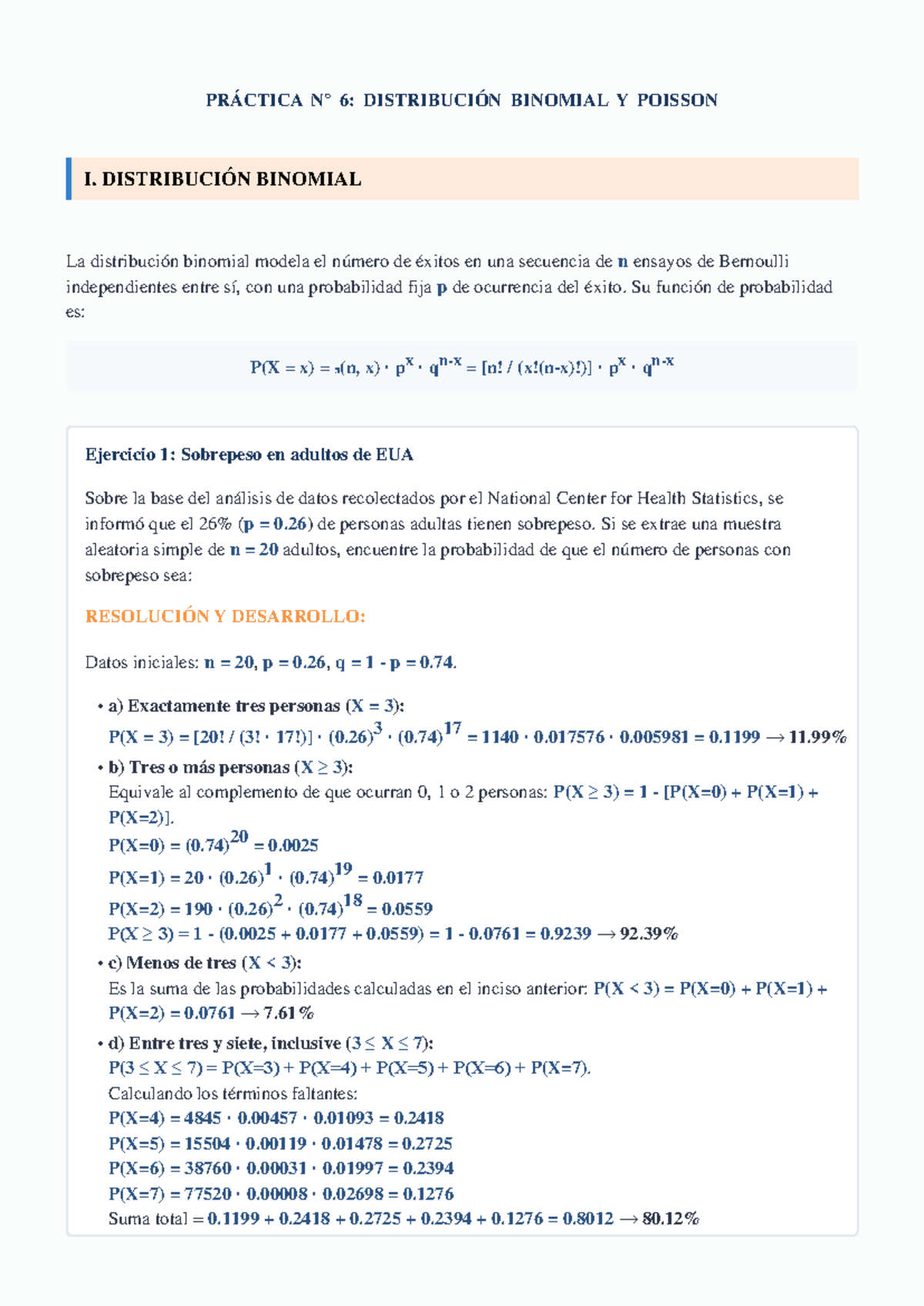 Práctica 6: Distribución Binomial y Poisson - Yasmin Vargas Castelo ...