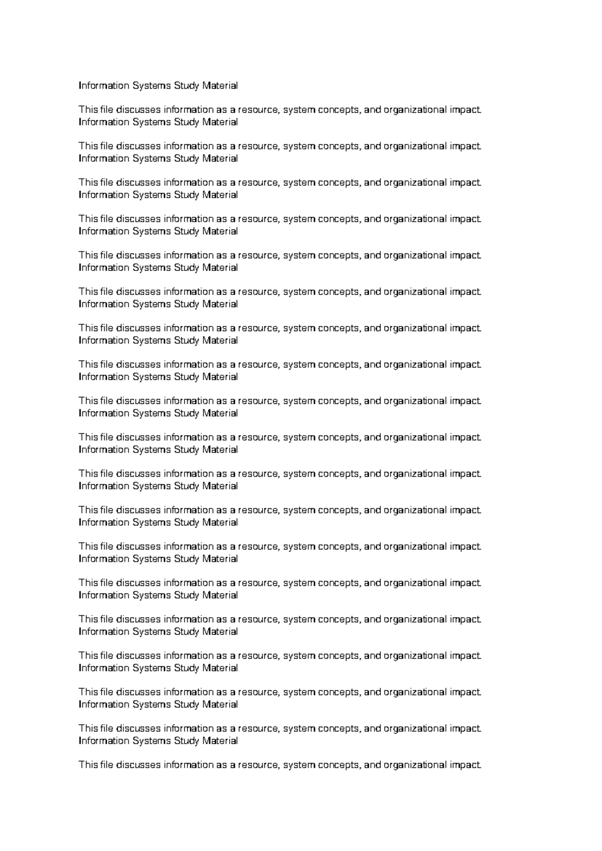 IS 101: Information Systems Study Material Overview - Studocu