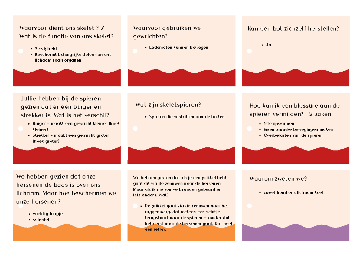 Vragen over het Lichaam: Functies van het Skelet en Huidzorg - Studocu