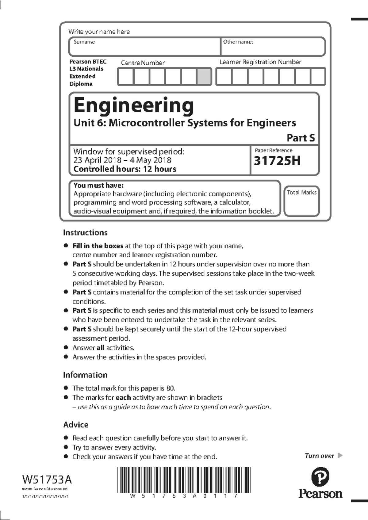 QP BTEC L3 Engineering Unit 6: Microcontroller Systems Task Part S Jun ...