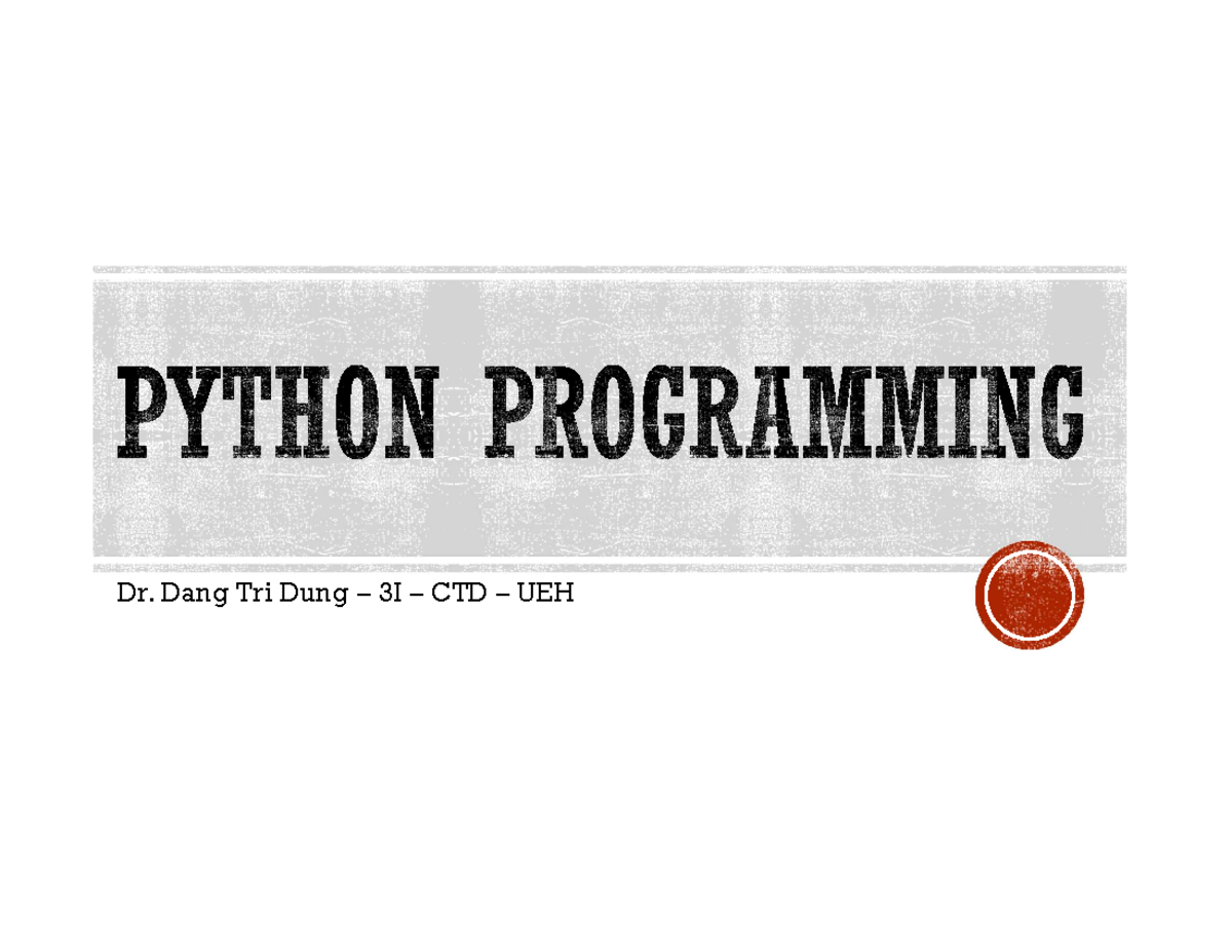 Python Programming Introduction - Overview and Resources for Engineers - Studocu