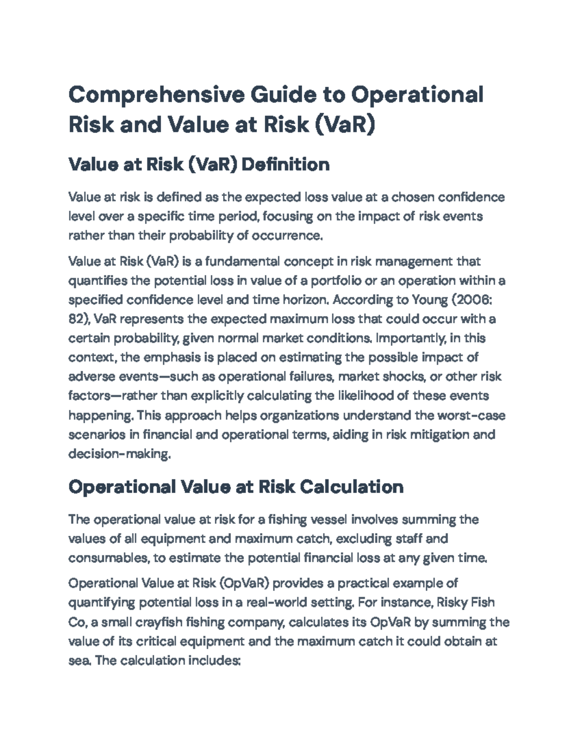 Comprehensive Guide to OpRisk Management & Value at Risk (VaR) Analysis ...