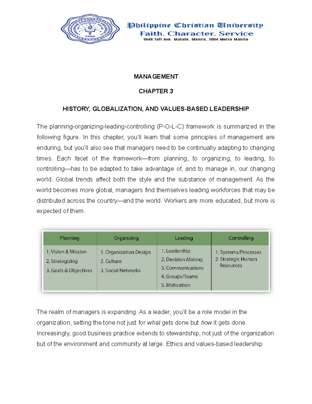 Chapter 3-History, Globalization, and Values-Based Leadership ...