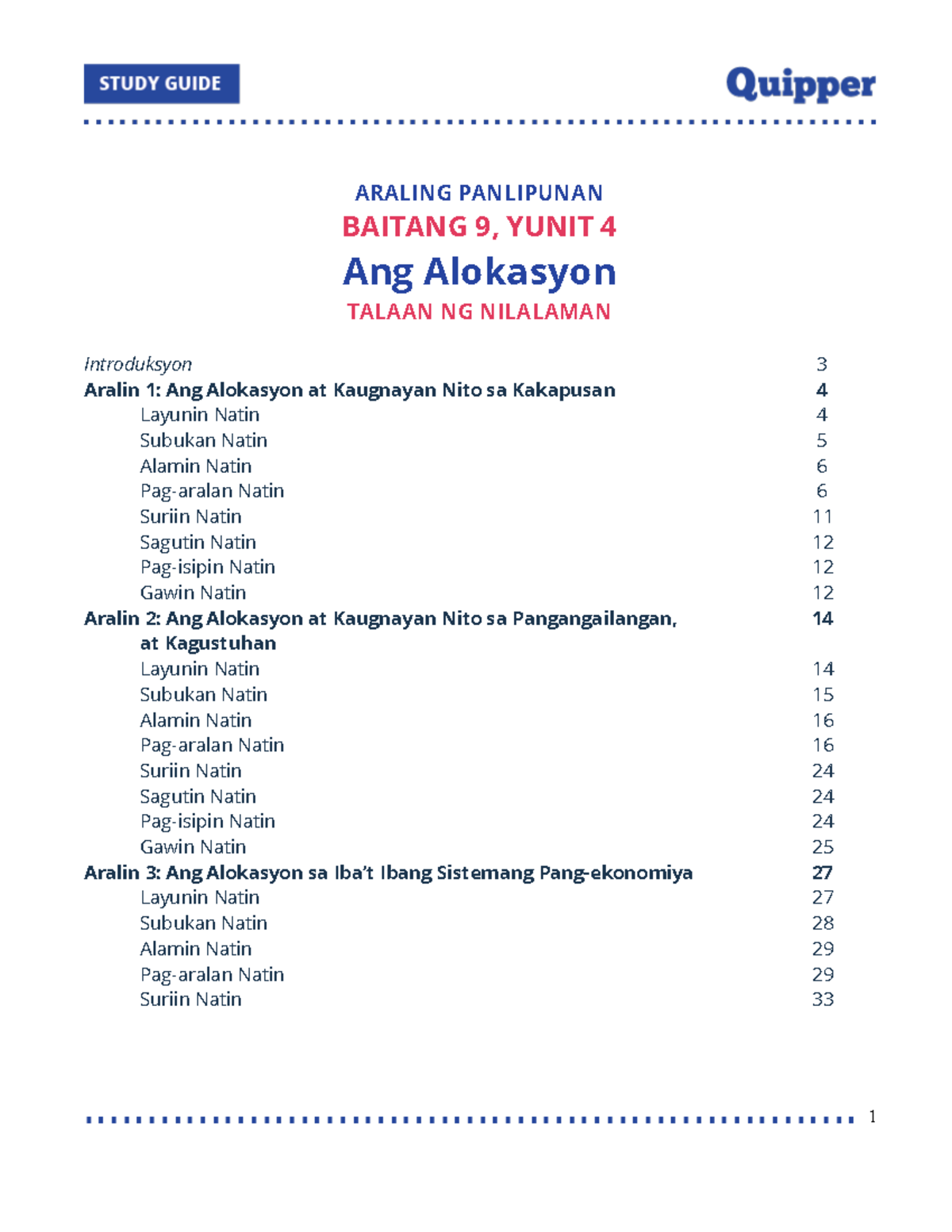 AP9 U4 - Alokasyon at Kaugnayan Nito sa Ekonomiks - Studocu