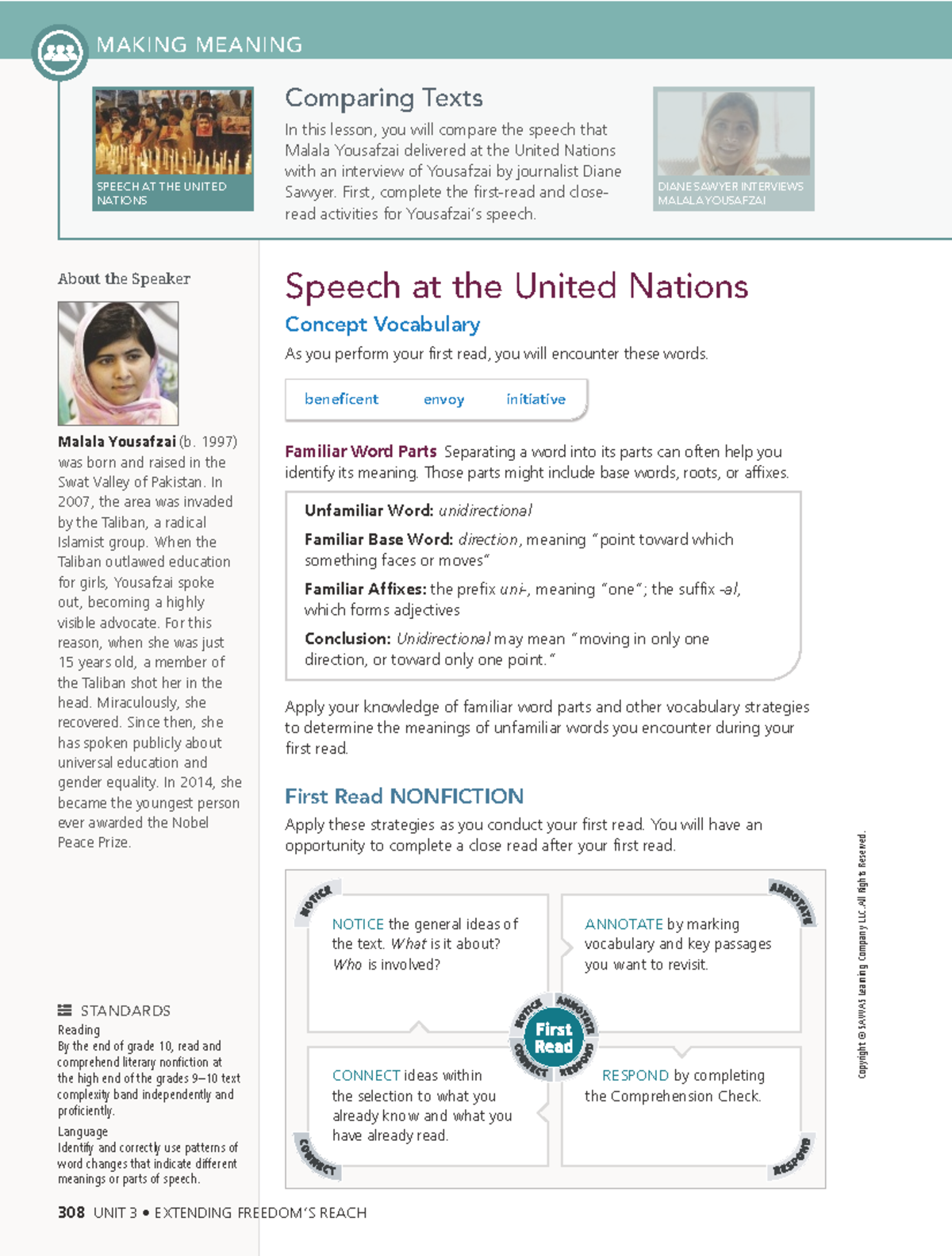 Malala Yousafzai: UN Speech on Education and Girls' Rights Analysis ...