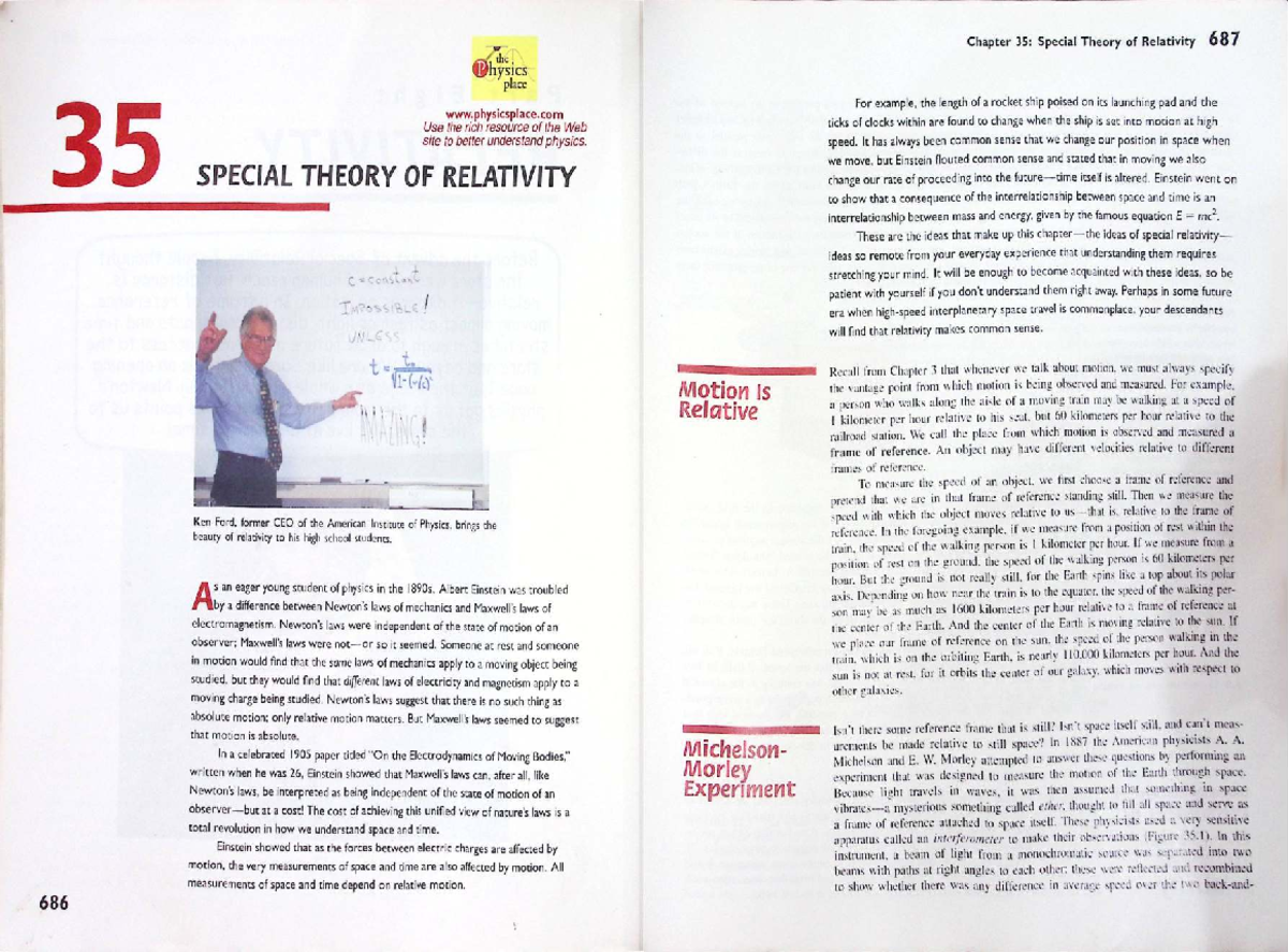 Chapter 36: Special Theory of Relativity - Conceptual Physics 9th ...