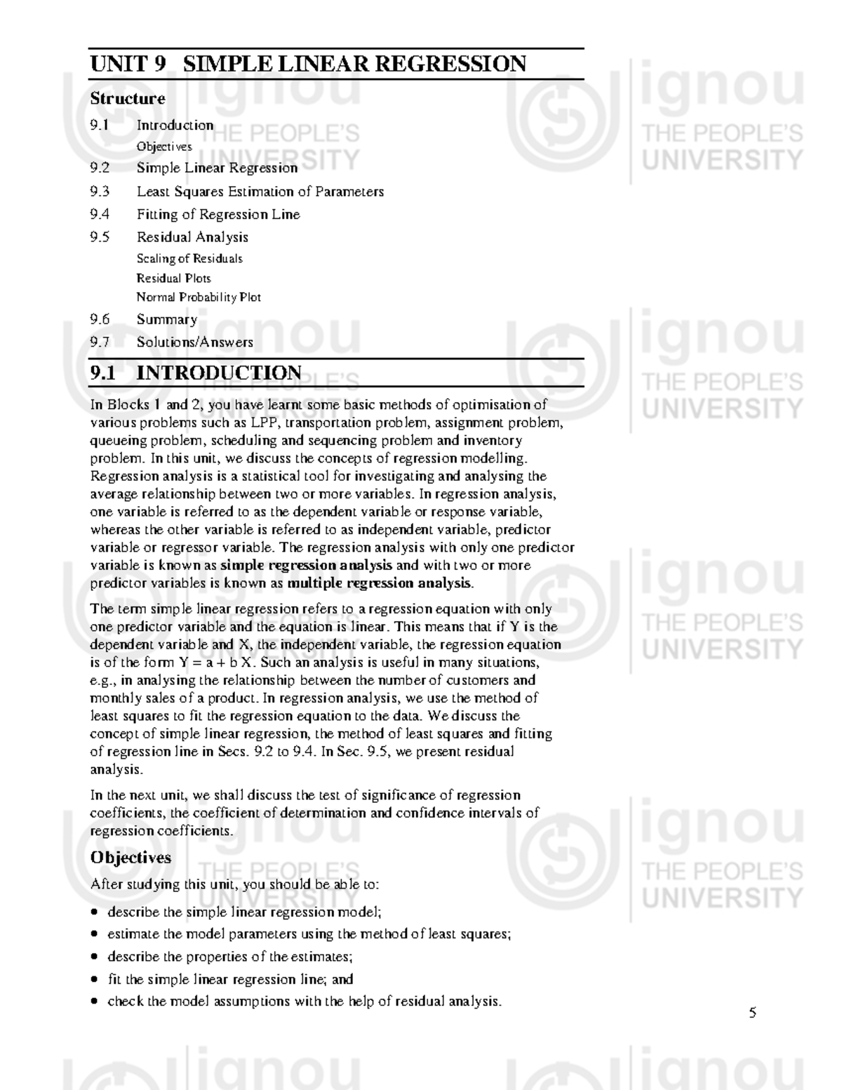UNIT 9: SIMPLE LINEAR REGRESSION - Concepts, Estimation & Residual ...