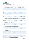 NBT MAT Paper 1 Mock Exam Memo and Solutions - Studocu