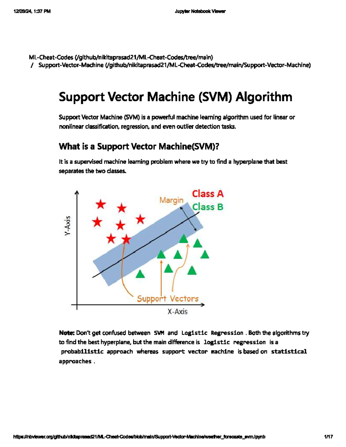 Support Vector Machines - What is a Support Vector Machine(SVM)? It is a supervised machine ...