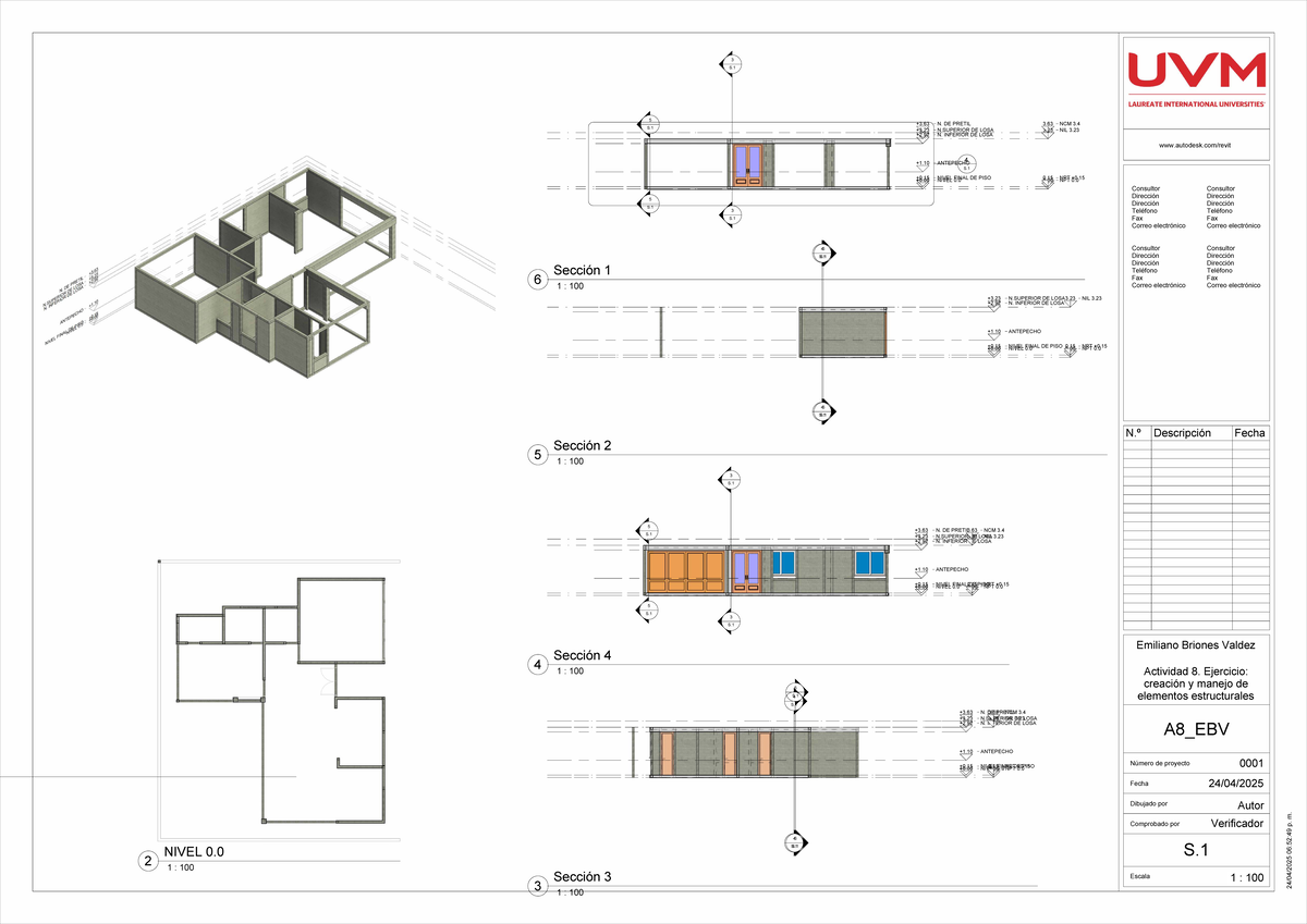 Actividad 8. Ejercicio: creación y manejo de elementos estructurales - Dibujo por computadora 1 ...