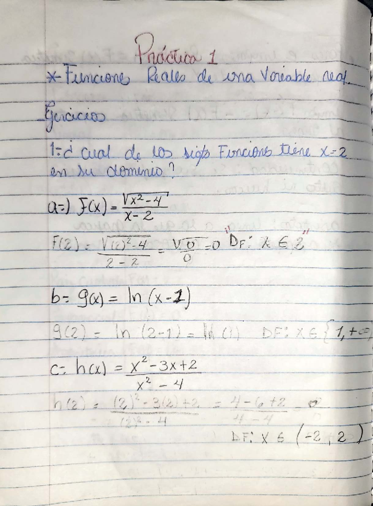 Práctica 1: Funciones Reales de una Variable - Ejercicios y Análisis ...