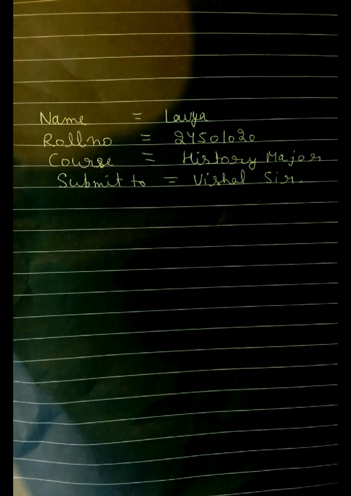 Lavya - Very good pdf - Name Lawya Rollno 24501020 Course History Major ...