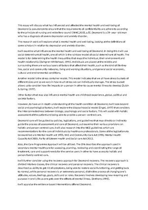 [Solved] Write a formative episode of care for a first year student on ...