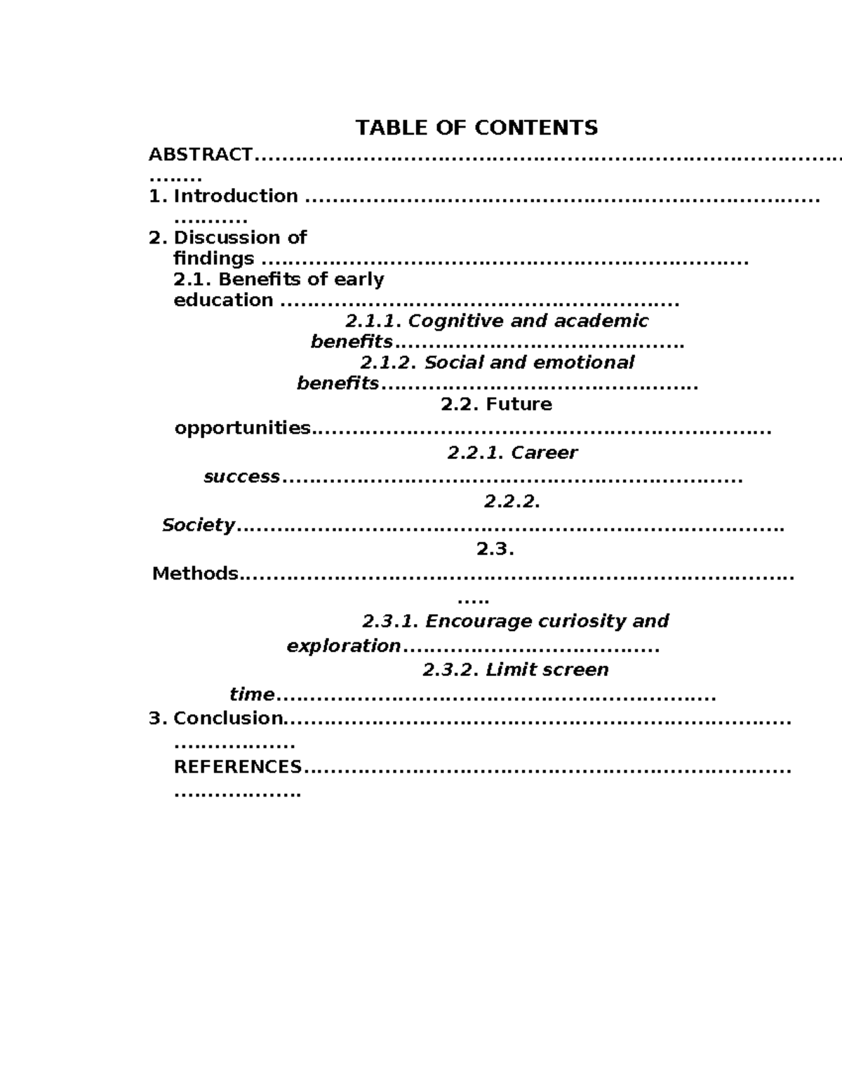 Table OF Contents - dxvxbfb - TABLE OF CONTENTS - Studocu