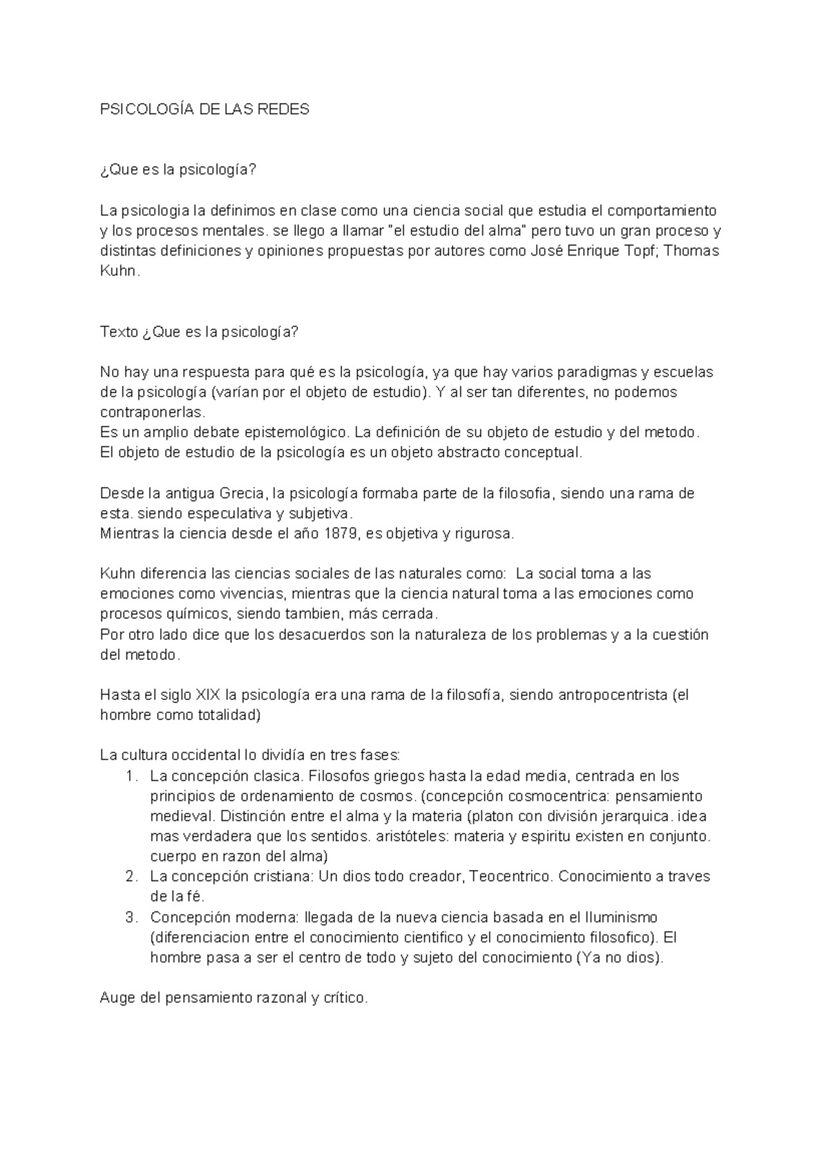 PSICOLOGÍA DE LAS REDES: Significado y Etapas del Condicionalismo - Studocu
