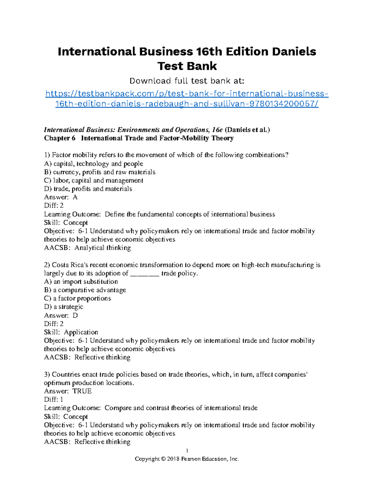 Chapter 6 - International Trade & Factor-Mobility Theory Test Bank ...