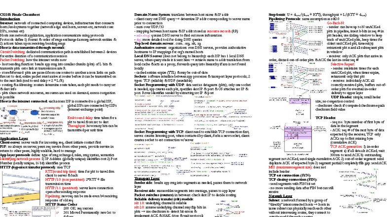 CS2105 Final Exam Cheatsheet: Internet Protocols & Networking Concepts ...