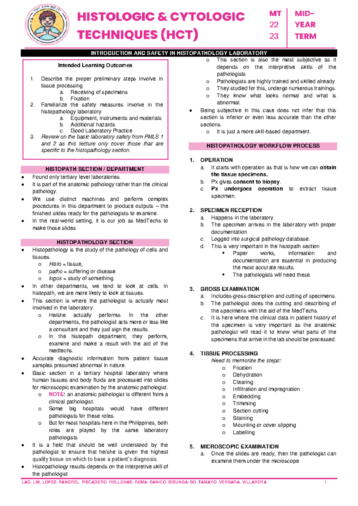 L1 - Safety Protocols & Introduction to Histopathology Lab Practices ...
