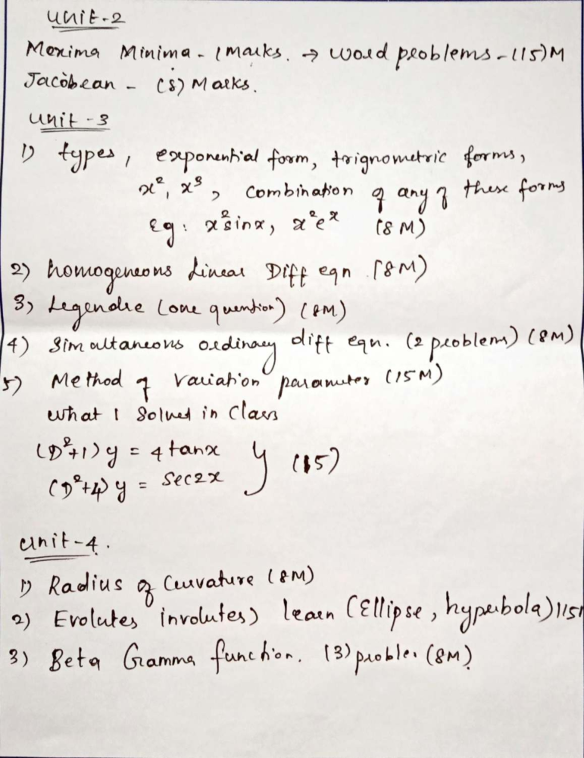 CLA 2 Maths: Important Questions on Differential Equations & Curvature ...