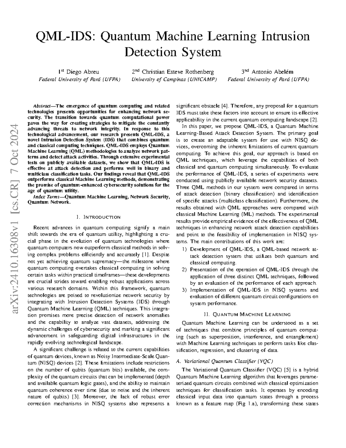 QML-IDS: Quantum Machine Learning for Intrusion Detection System - Studocu