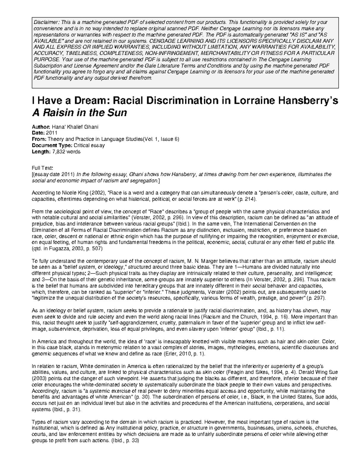 I Have a Dream: Examining Racial Discrimination in A Raisin in the Sun ...