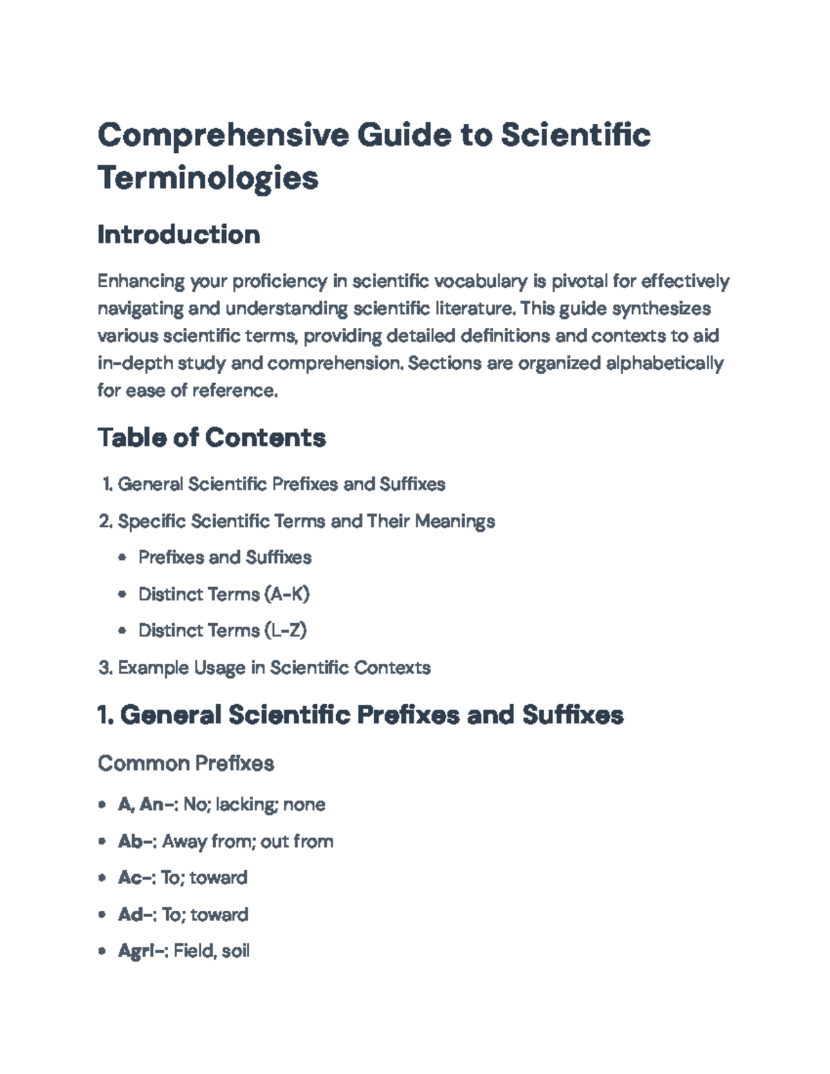 Comprehensive Guide to Sci Terminology & Vocabulary Elements - Studocu