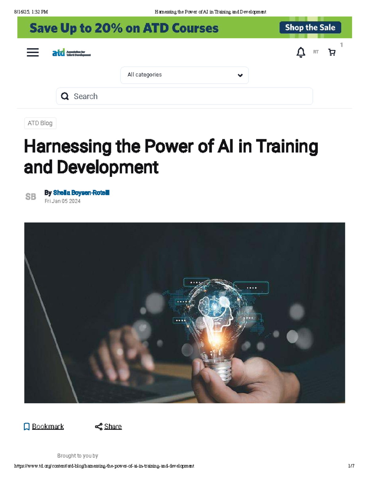 Harnessing AI for Effective Training & Development Strategies - Studocu