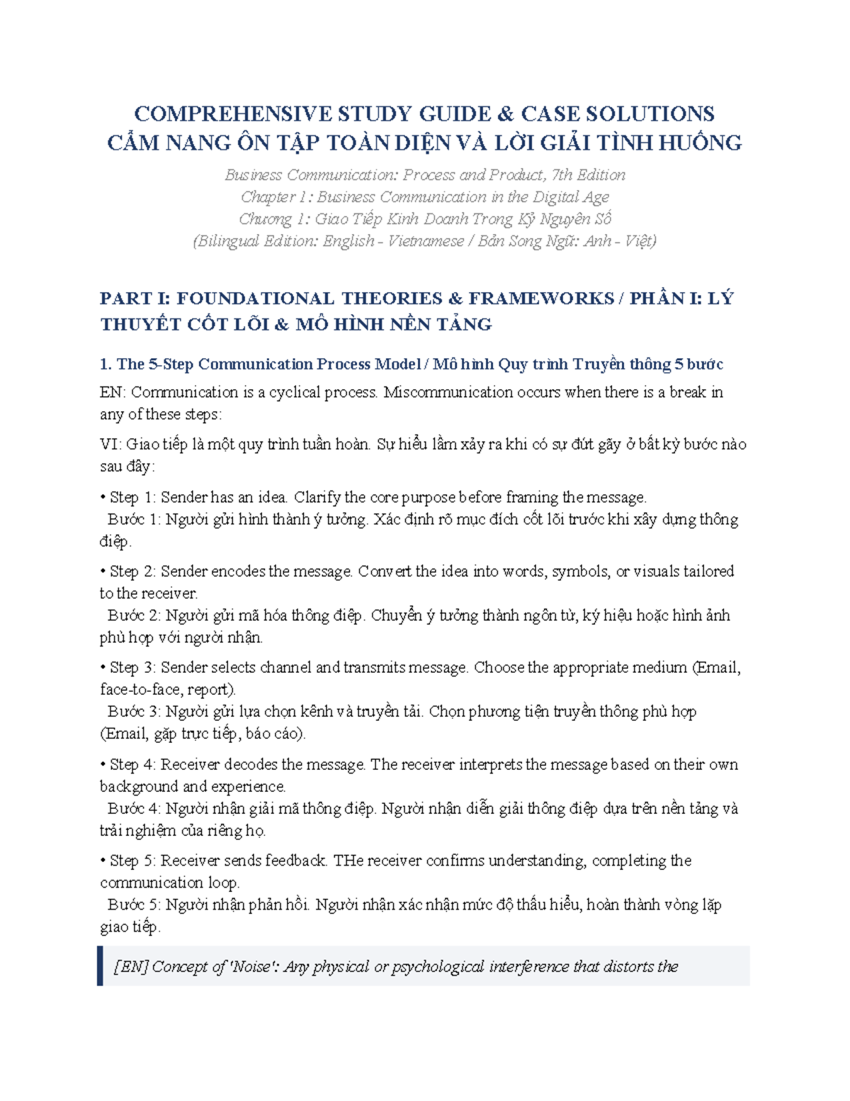 Bilingual Business Communication Study Guide: Chapter 1 Solutions - Studocu