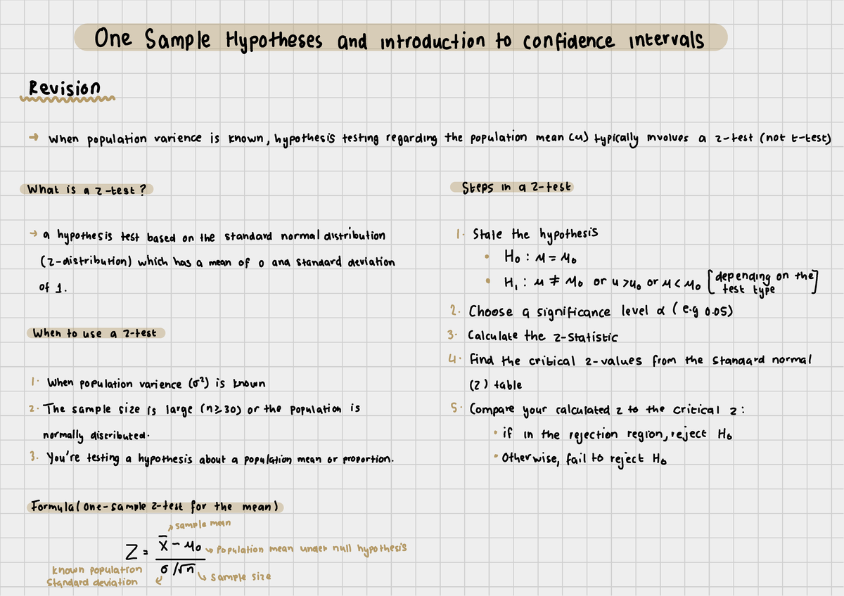 Concepts 2 - One Sample Hypothesis Testing & Confidence Intervals ...