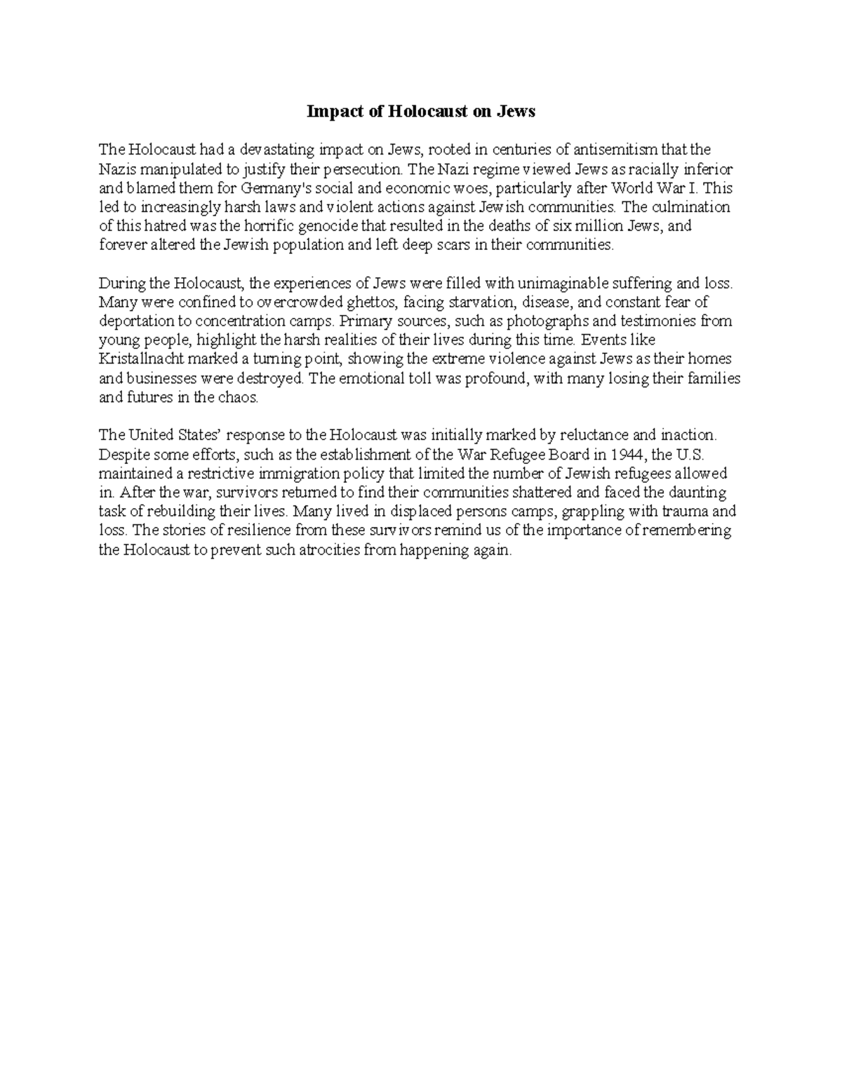 US History 5.4: The Lasting Impact of the Holocaust on Jewish ...
