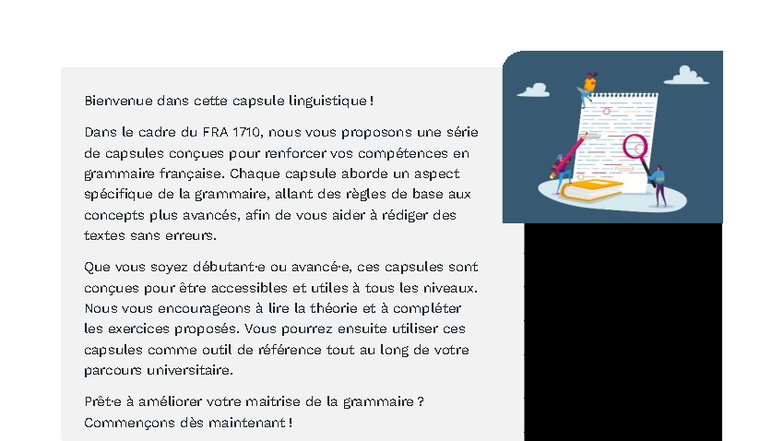 Capsule Linguistique : Les Marqueurs de Relation - FRA1710 H00 A - Studocu