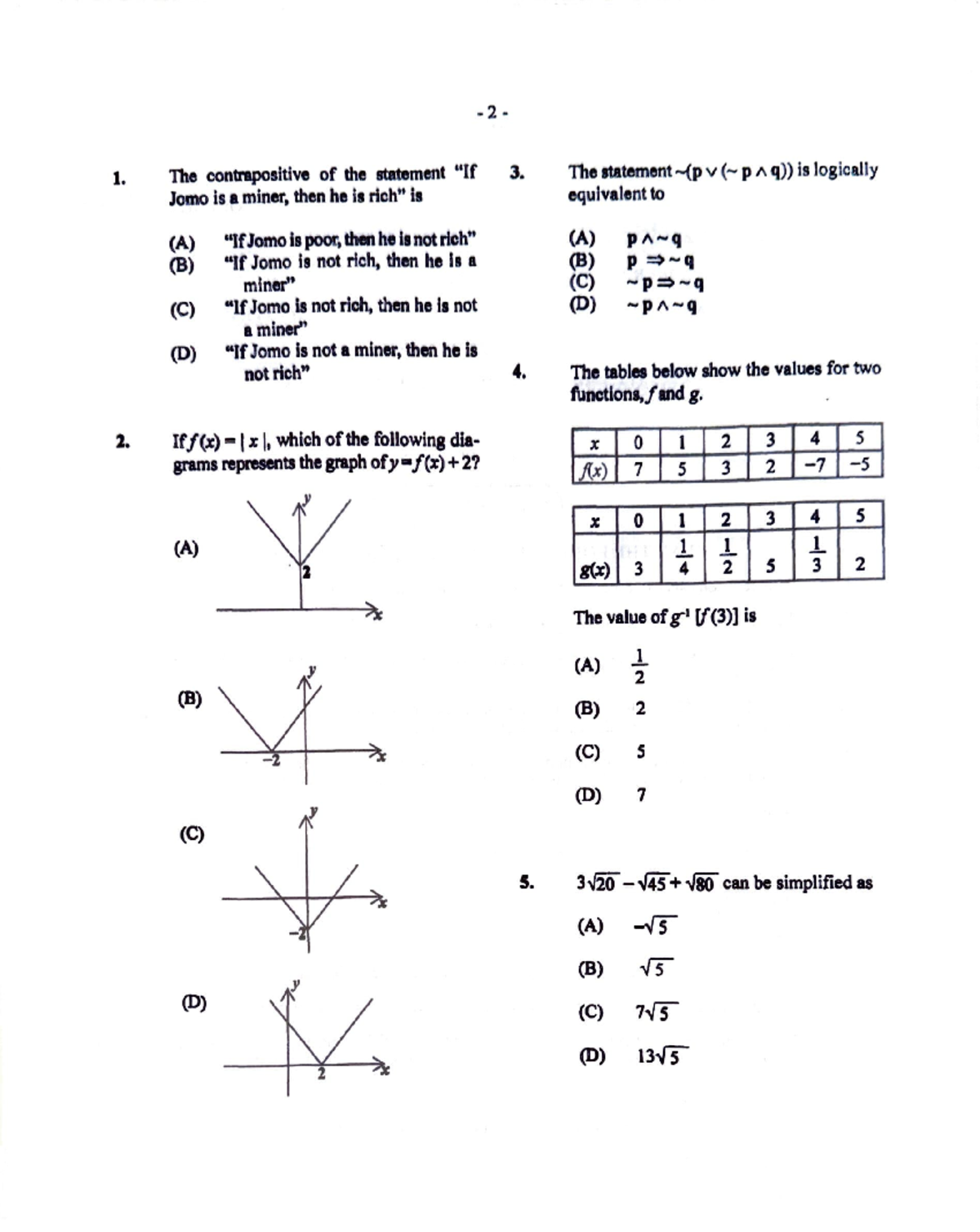 CAPE Pure Mathematics U1 P1 2025 Mock Exam Solutions - Studocu