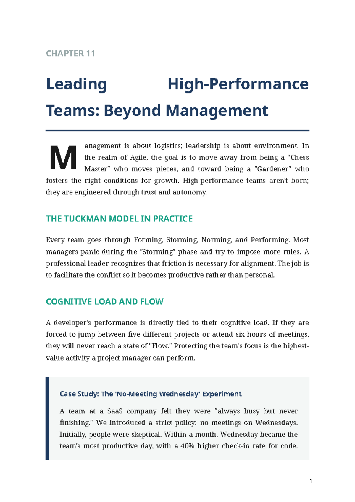 Chapter 11: Leading High-Performance Teams in Agile Management - Studocu