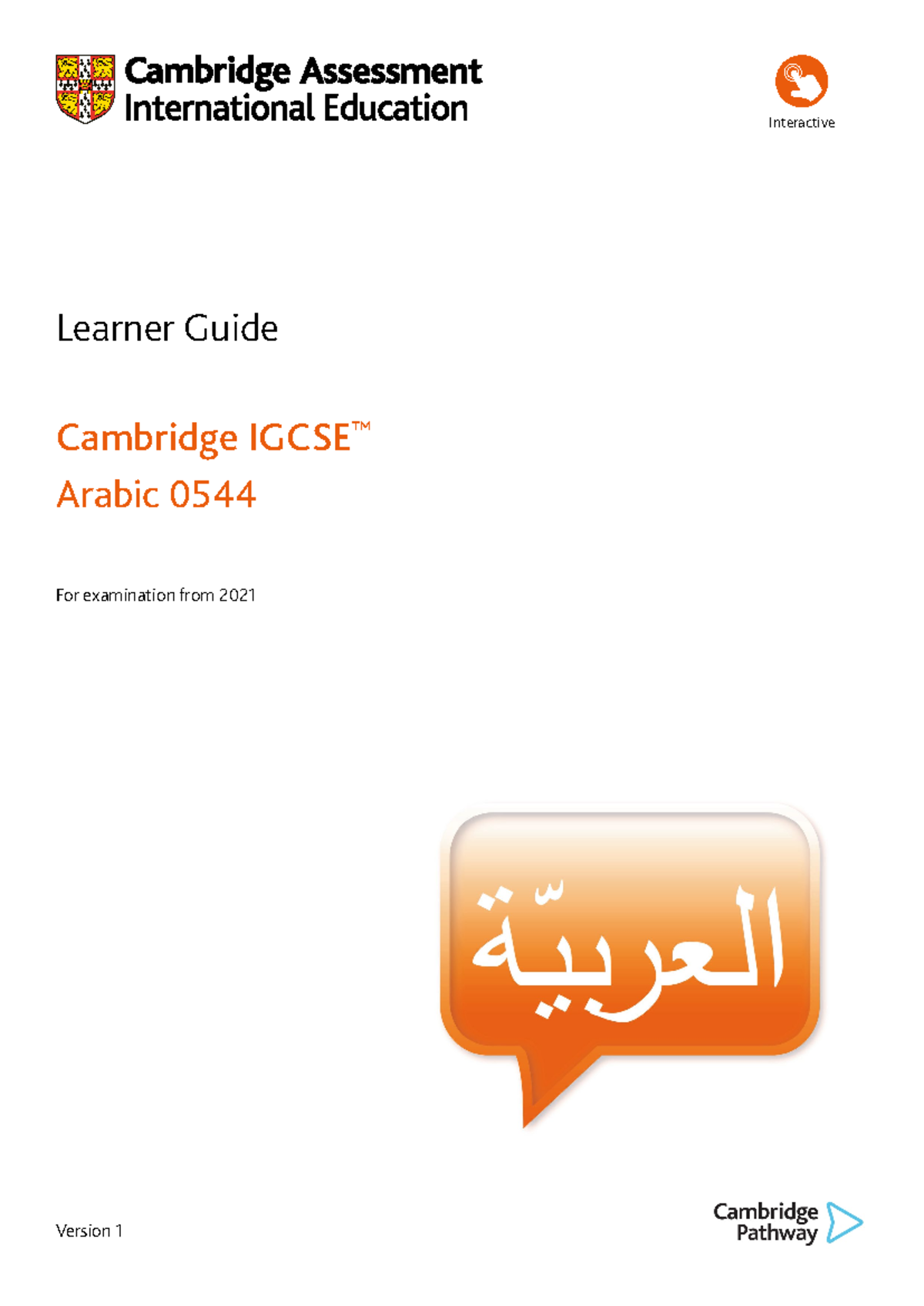 Cambridge IGCSE Arabic 0544 Learner Guide for 2021 Examinations - Studocu