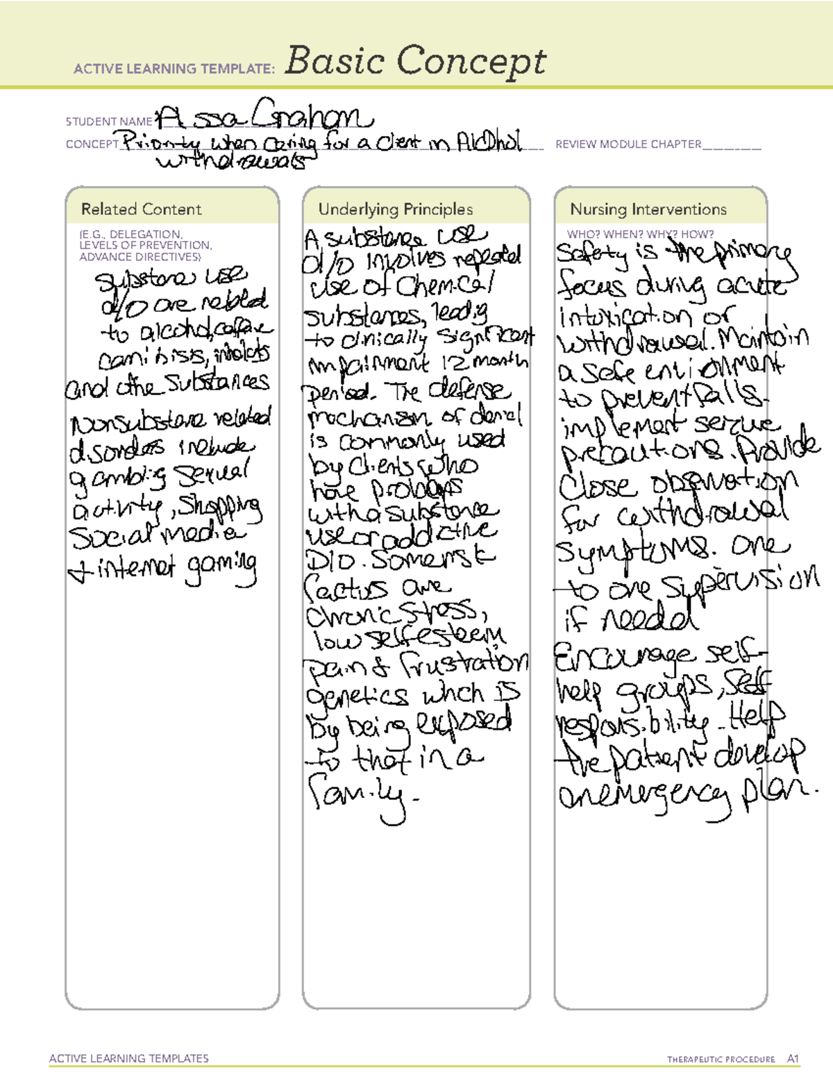 ATI Remediation Template: Active Learning in Therapeutic Procedures - Studocu