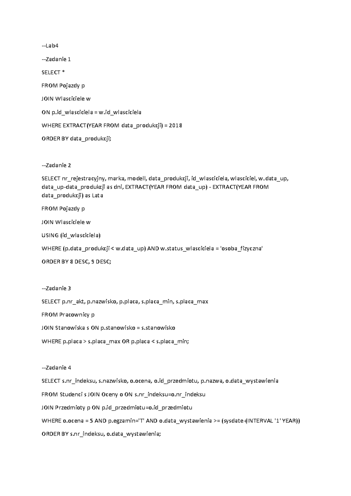 Lab4 - SQL Queries and Exercises on Data Analysis - Studocu