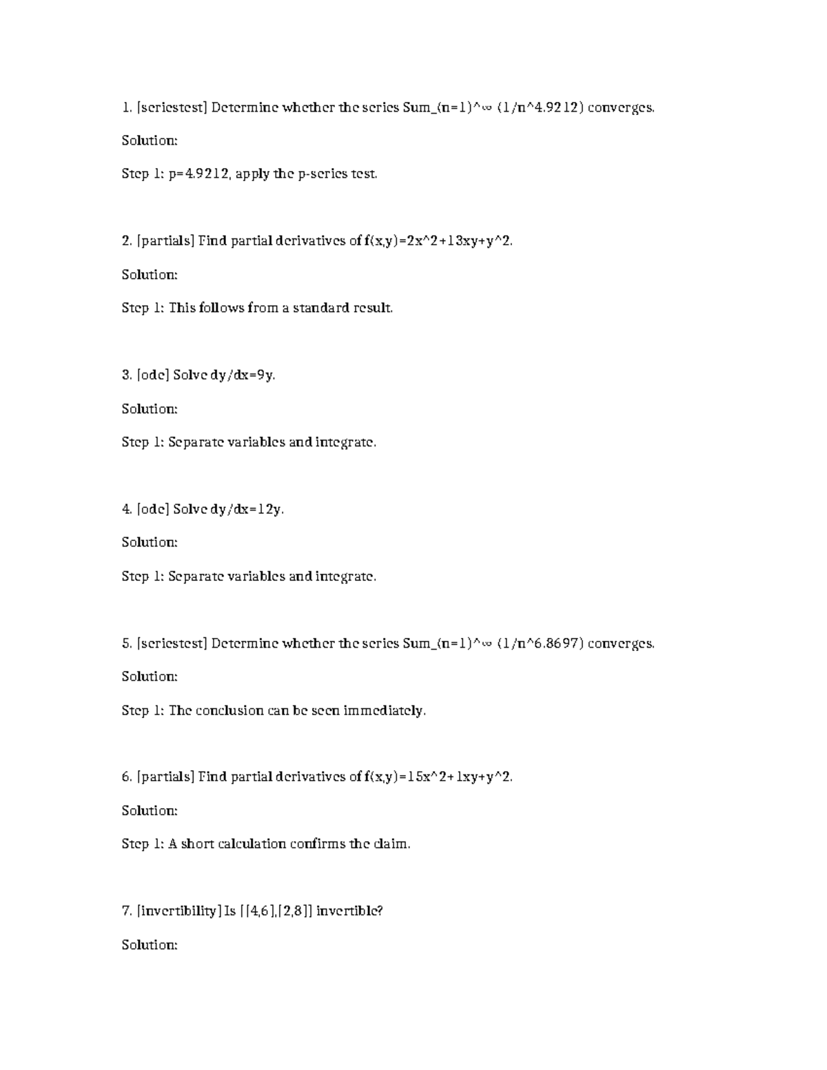 Math 7381 & 7321: Convergence & Derivatives Solutions Guide - Studocu