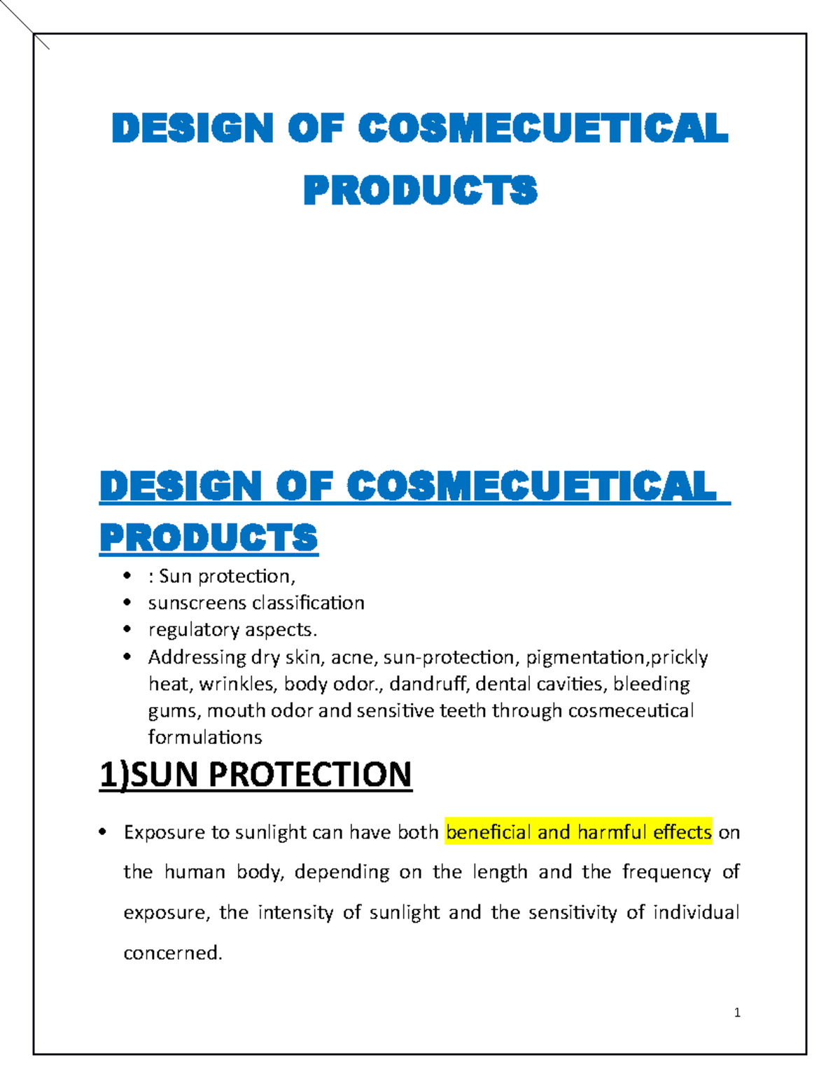 Designing Cosmeceutical Products: Focus on Sun Protection and ...