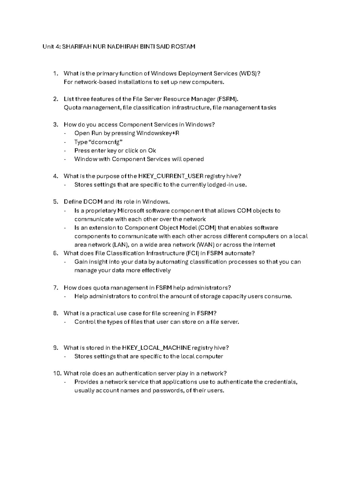 Unit 4: Windows Deployment Services & File Server Resource Manager ...