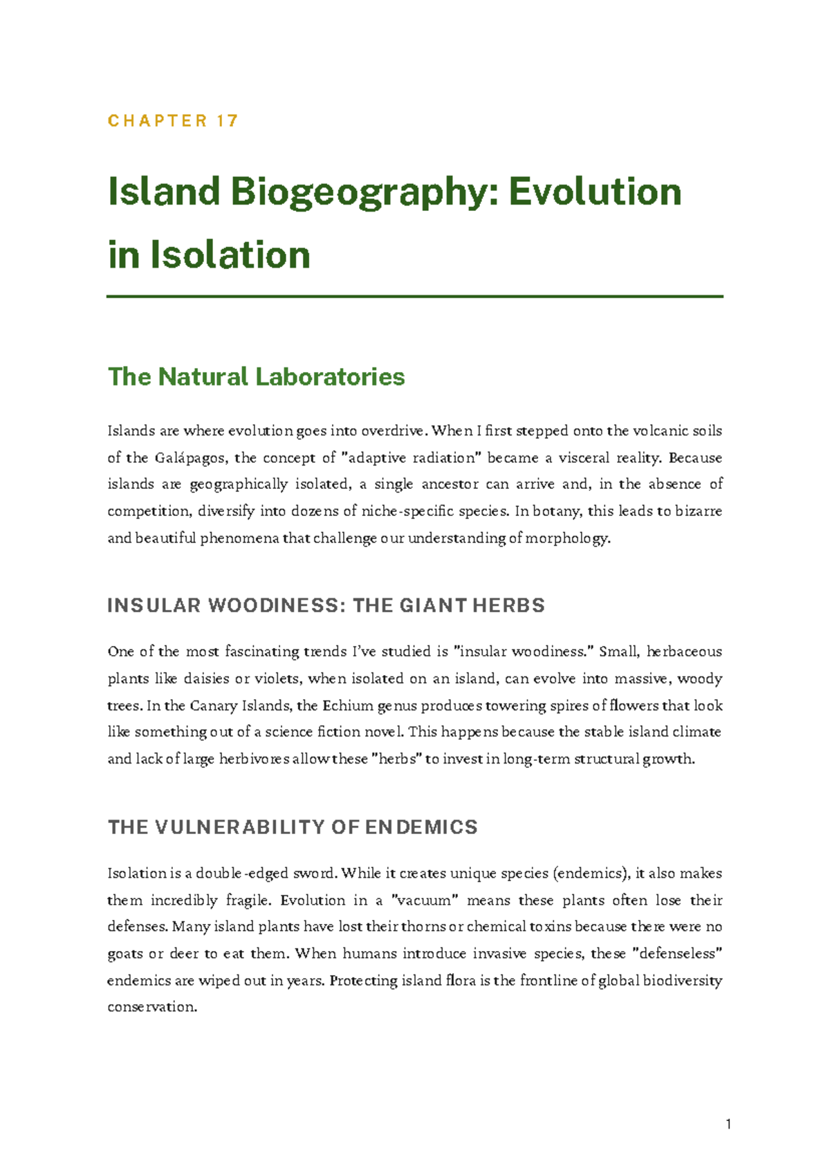 CHAPTER 17: Island Biogeography and Evolutionary Dynamics - Studocu