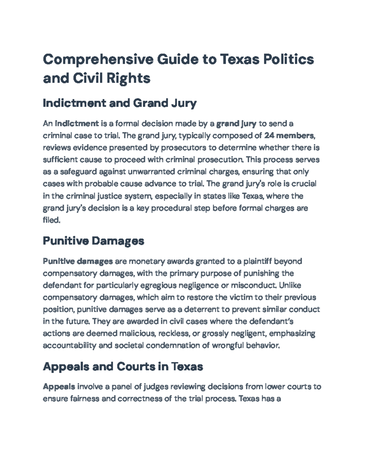 Comprehensive Guide to Texas Politics & Civil Rights Legislation - Studocu