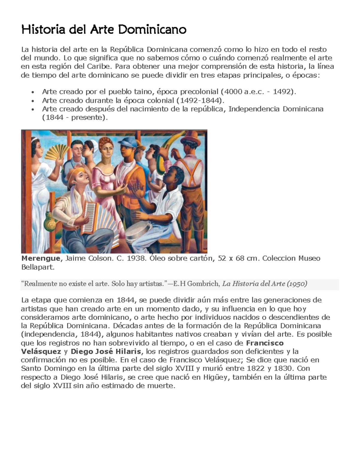 Historia del Arte Dominicano - Lo que significa que no sabemos cÛmo o ...