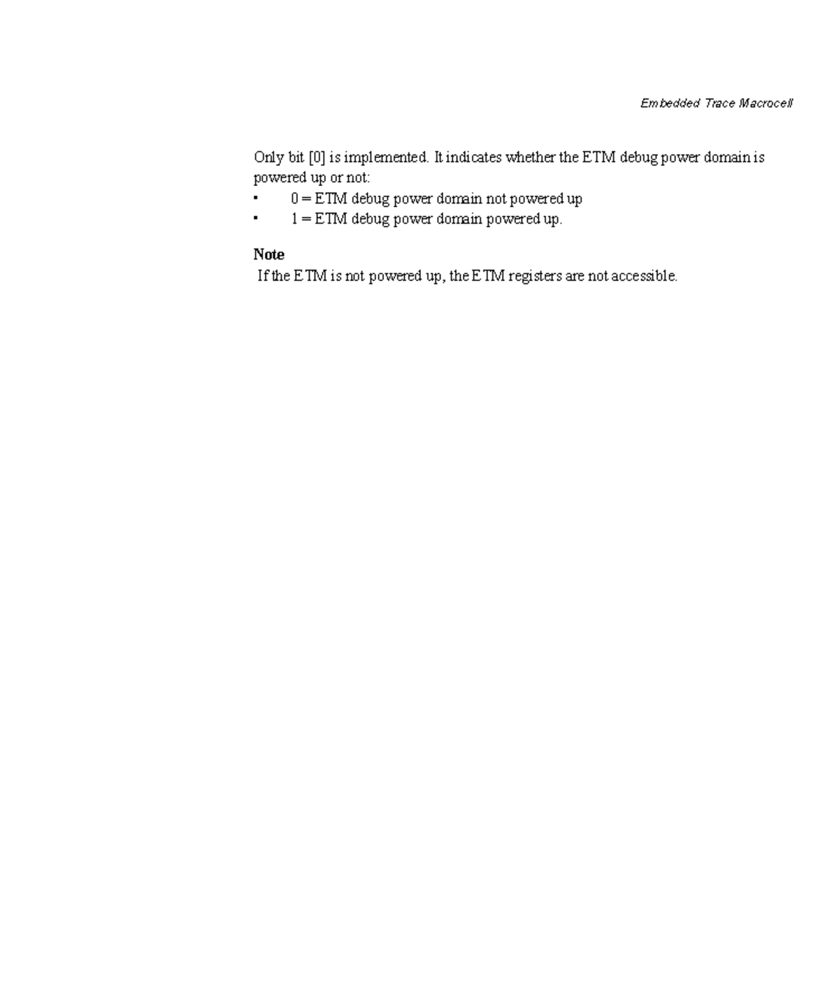 Cortex-M3 Technical Reference 320 - Embedded Trace Macrocell Only bit ...