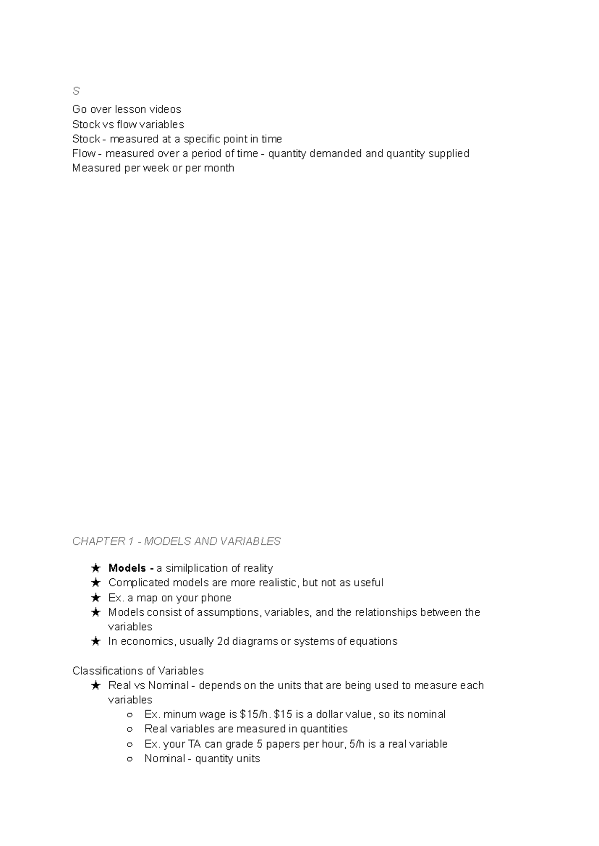 Macro 101: Lesson Notes on Stock vs Flow Variables and Economic Models ...