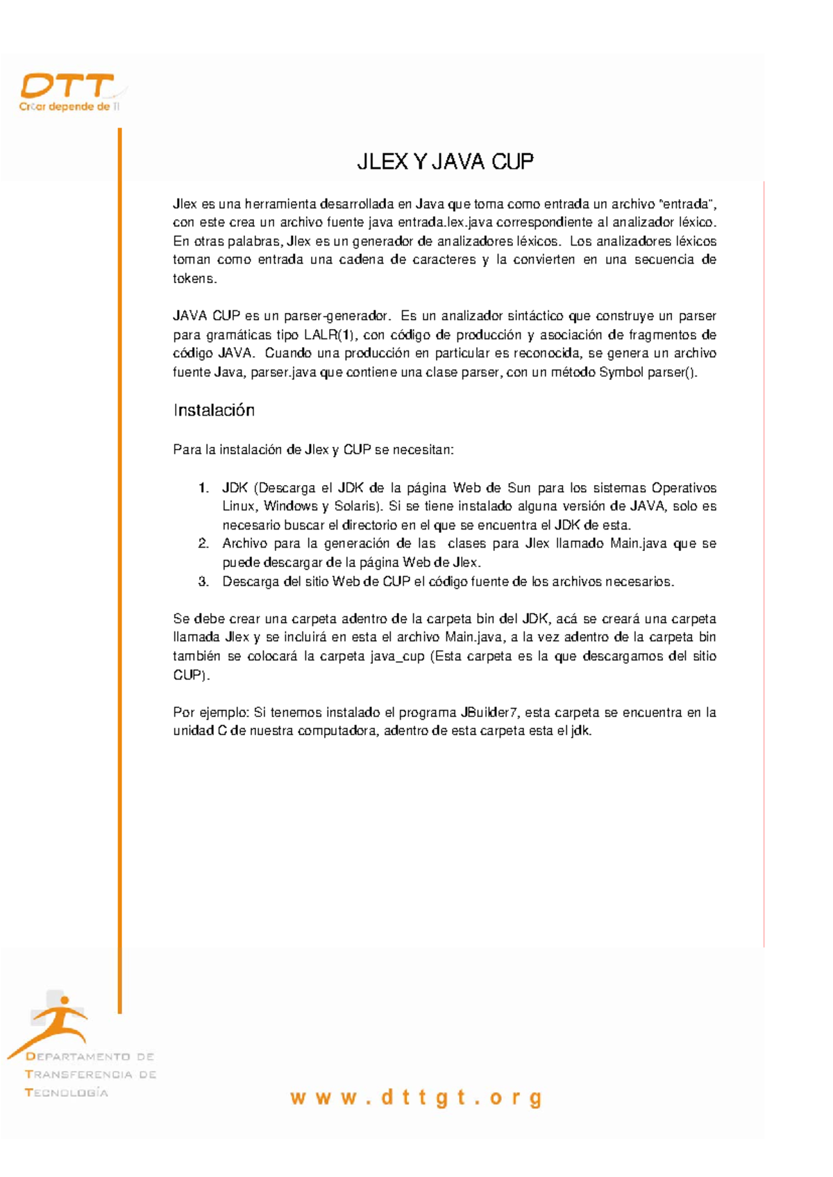 JLEX y JAVA CUP: Instalación y Ejemplo de Uso en Java - Studocu