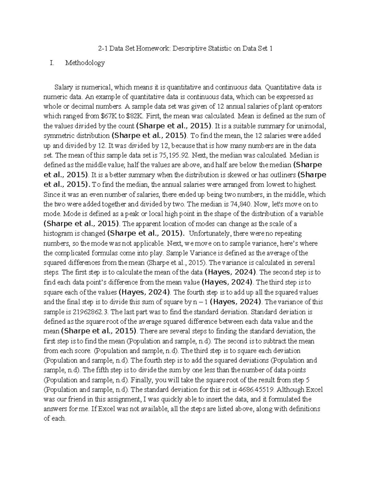 HW 2-1 - Module 2 Assignment 1: Descriptive Stats on Salary Data - Studocu