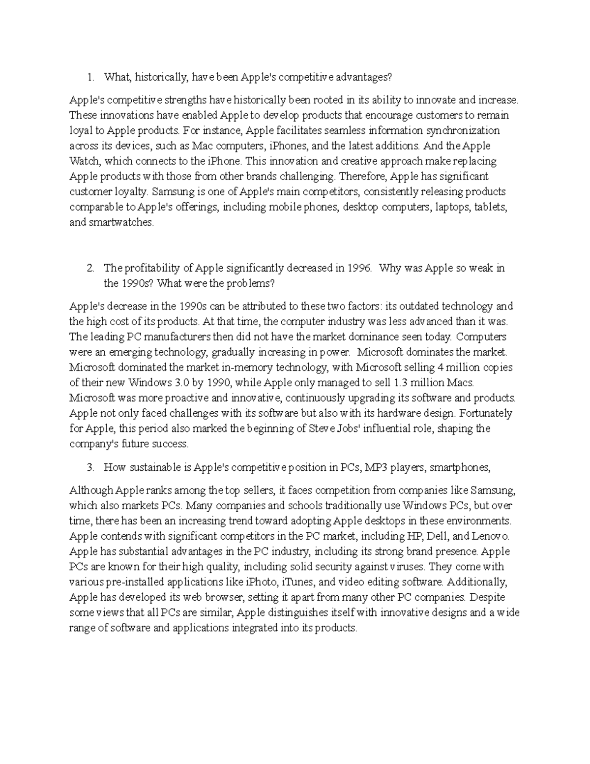 Apple Case Study 2: Competitive Advantages & Market Position Analysis ...
