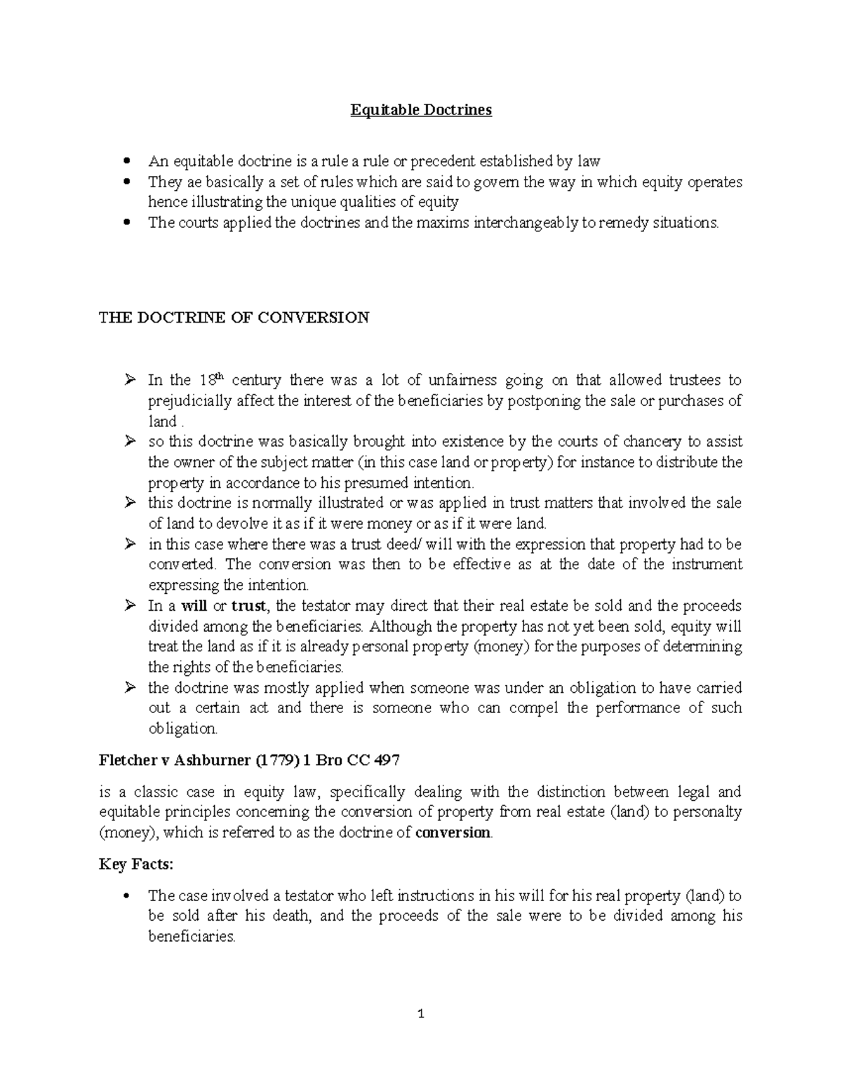 Equitable Doctrines: Conversion, Election & Satisfaction Explained ...
