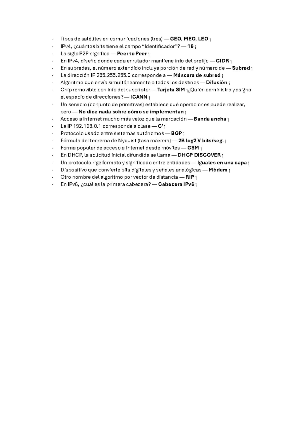 Redes: Guía de Preguntas para el 1er Parcial 2025 - Studocu